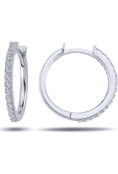 Lova Pırlantalı Halka Küpe