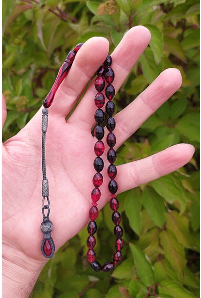 Vip Kehribar 1000 Ayar Gümüş Trabzon Kazaziye Ateşi Kehribar Tesbih Kırmızı Siyah 7*11 mm Beyzi Kesim Vip Kehribar 1000 Ayar Gümüş Trabzon Kazaziye Ateşi Kehribar Tesbih Kırmızı Siyah 7*11 mm Beyzi Kesim