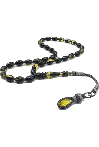 Vip Kehribar 7*11 mm Beyzi 1000 Ayar Gümüş Trabzon Kazaziye Ateşi Kehribar Tesbih Sarı Siyah Vip Kehribar 7*11 mm Beyzi 1000 Ayar Gümüş Trabzon Kazaziye Ateşi Kehribar Tesbih Sarı Siyah