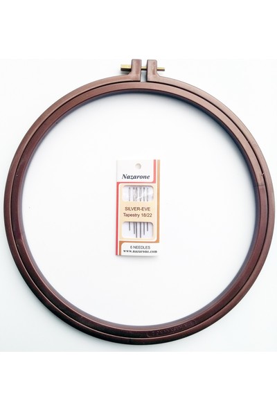 Nazarone Plastik Vidalı Kasnak Büyük Boy 2no 25 cm + 6'lı Etamin Iğnesi