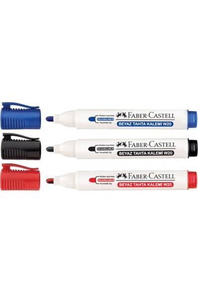 Faber Castell Doldurulabilir Beyaz Tahta Kalemi Siyah - Mavi - Kırmızı 3'lü Faber Castell Doldurulabilir Beyaz Tahta Kalemi Siyah - Mavi - Kırmızı 3'lü
