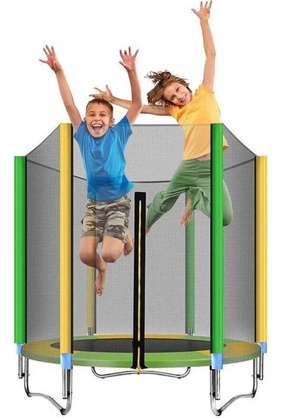 Leyaton Fileli Trambolin Katlanabilir 140 cm Trambolin Yeşil LYT-198