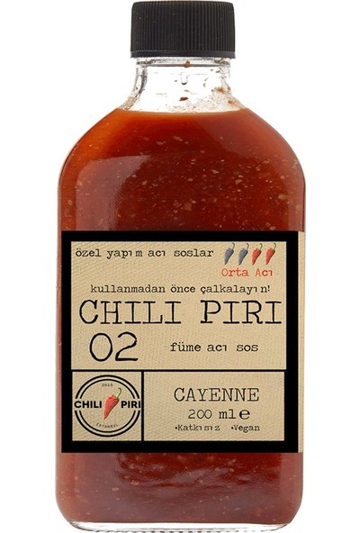 Chili Piri Füme Acı Sos No 02 200 ml - Orta Acı Chili Piri Füme Acı Sos No 02 200 ml - Orta Acı