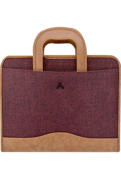 Önder Milano Gi̇zli̇ Saplı Çift Fermuarlı Evrak Çantasi Bordo