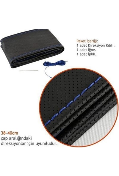 Gks Dikme Direksiyon Kılıfı Mavi Ipli Delikli Gks Dikme Direksiyon Kılıfı Mavi Ipli Delikli