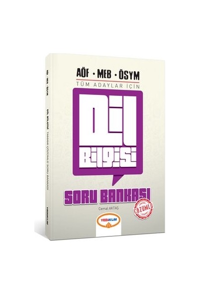 Yediiklim Yayınları Tüm Adaylar İçin Dil Bilgisi Tamamı Çözümlü Soru Bankası