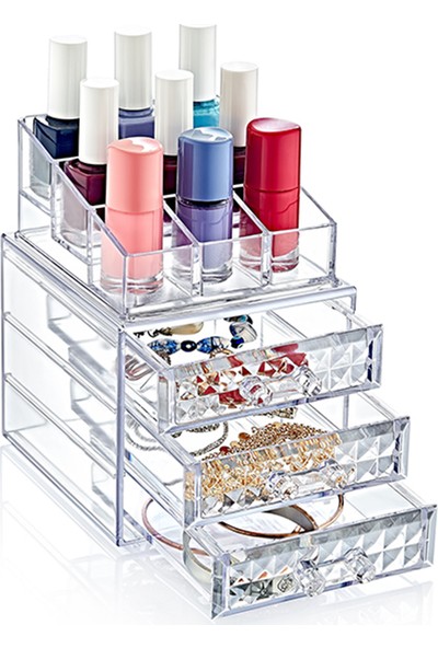 müzeyyen Diamond 3 Çekmeceli Makyaj Organizer Makyaj Malzemeleri Düzenleyici müzeyyen Diamond 3 Çekmeceli Makyaj Organizer Makyaj Malzemeleri Düzenleyici
