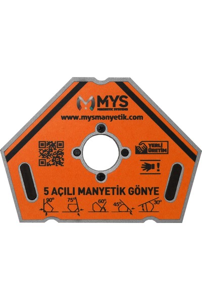 MYS 5 Açılı Manyetik Kaynak Gönyesi Turuncu MYS 5 Açılı Manyetik Kaynak Gönyesi Turuncu