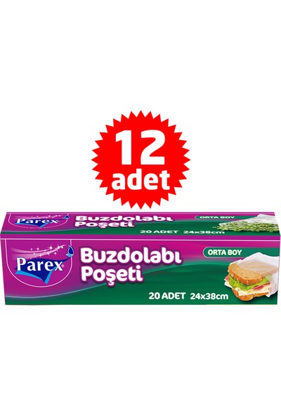 Parex Buzdolabı Poşeti Orta Boy 12'li