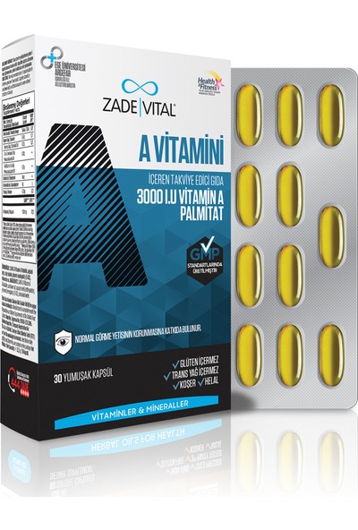 Zade Vital A Vitamini Blister 30 Kapsül