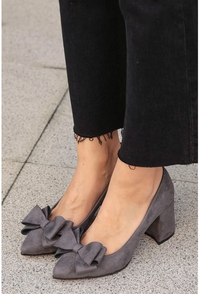 Mio Gusto Liz Gri Fiyonklu Ayakkabı