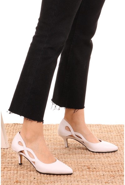 Mio Gusto Violetta Beyaz Topuklu Ayakkabı