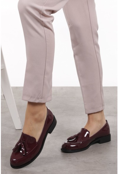 Mio Gusto Iris Bordo Rugan Oxford Ayakkabı