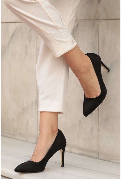 Mio Gusto Basic Siyah Süet Stiletto Mio Gusto Basic Siyah Süet Stiletto