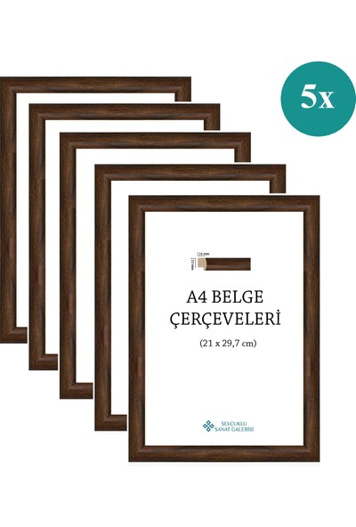 Selçuklu Sanat A4 Çerçeve 22 mm 21 x 29,7 cm 5'li Kahverengi Selçuklu Sanat A4 Çerçeve 22 mm 21 x 29,7 cm 5'li Kahverengi