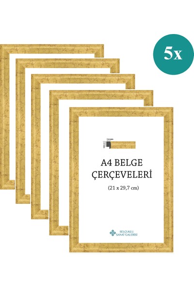 Selçuklu Sanat A4 Çerçeve 22 mm 21 x 29,7 cm 5'li Yaldız Selçuklu Sanat A4 Çerçeve 22 mm 21 x 29,7 cm 5'li Yaldız
