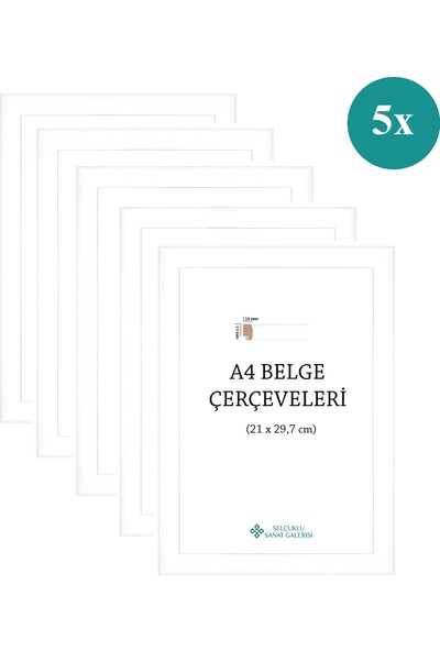 Selçuklu Sanat A4 Çerçeve 22 mm 21 x 29,7 cm 5'li Beyaz Selçuklu Sanat A4 Çerçeve 22 mm 21 x 29,7 cm 5'li Beyaz