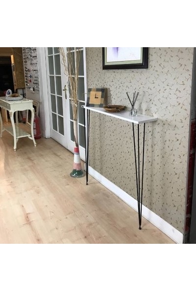 Mudesa Raf Metal Ayaklı Kalorifer Petek Üstü 100X20 cm Dekoratif Antre Hol Rafı