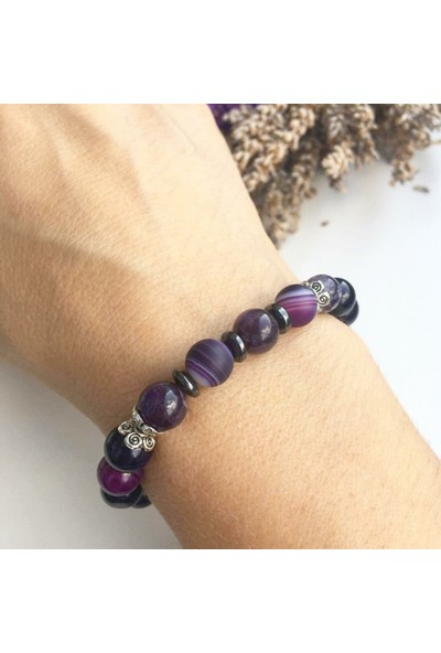 Mini aksesuar Akik ve Ametist Bileklik Mini aksesuar Akik ve Ametist Bileklik