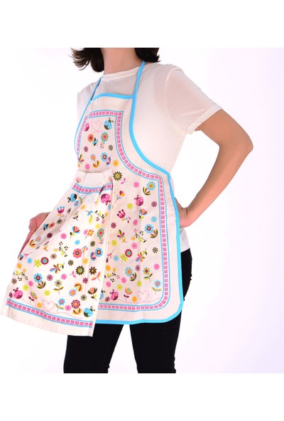 Tekstil Sepeti Çiçek Desenli Havlulu Mutfak Önlüğü