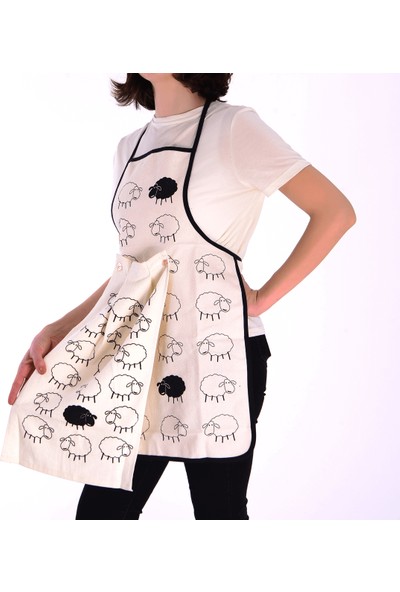 Tekstil Sepeti Kuzu Desenli Havlulu Mutfak Önlüğü