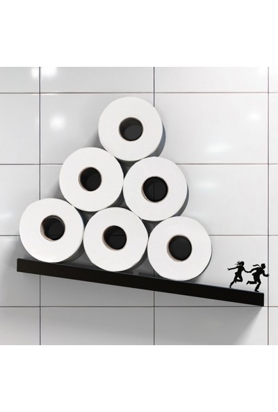 Bluecape Koşan Çift Figürlü Banyo Rulo Tuvalet Kağıdı Rafı Bluecape Koşan Çift Figürlü Banyo Rulo Tuvalet Kağıdı Rafı