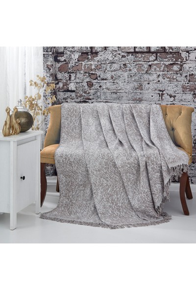 Tekstil Sepeti Lüks Pamuklu Koltuk-Çekyat Örtüsü Cappuccino