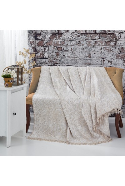 Tekstil Sepeti Lüks Pamuklu Koltuk-Çekyat Örtüsü Bej Tekstil Sepeti Lüks Pamuklu Koltuk-Çekyat Örtüsü Bej