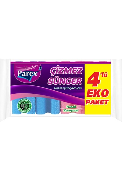 Parex Çizmez Oluklu Sünger 4'lü