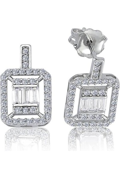 Mia Vento Pırlanta Montur Baget Taşlı Gümüş Küpe