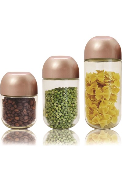 Schafer Best Chef Kavanoz Seti 3 Boy Rosegold