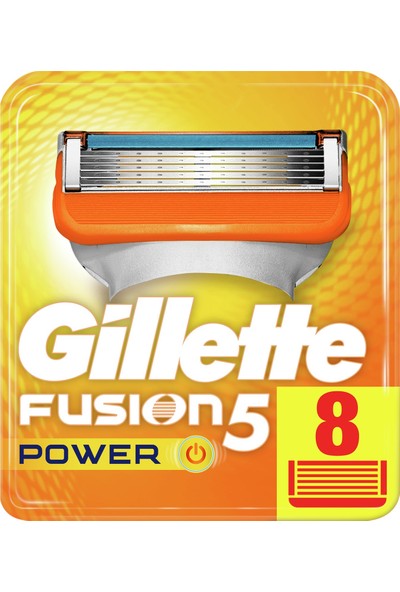Gillette Fusion 5 Power Yedek 8\'li Karton Ambalaj