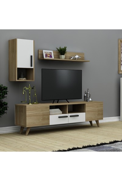 Hepsi Home Momo Tv Ünitesi- Safir Meşe Beyaz Hepsi Home Momo Tv Ünitesi- Safir Meşe Beyaz