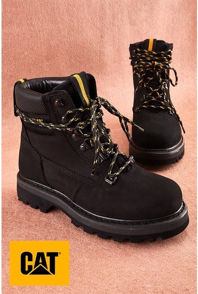 Cat Caterpillar Axel Black Nubuk Kadın Bot