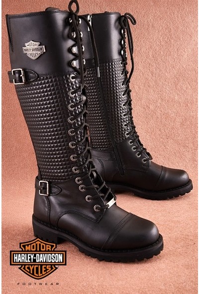 Harley Davidson Tiny Black Kadın Deri Çizme