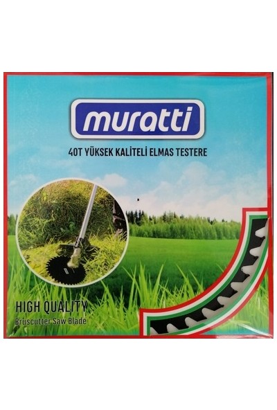 Muratti Elmas Daire Bıçak Siyah 255 mm 40 Diş Tırpan Bıçağı