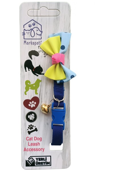 Marka Pati Papyonlu Kedi Boyun Tasması Lacivert