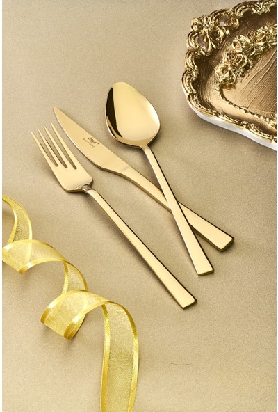 Altınbaşak 36 Parça Sade İnci Titanyum Çatal & Kaşık & Bıçak Seti Altınbaşak 36 Parça Sade İnci Titanyum Çatal & Kaşık & Bıçak Seti