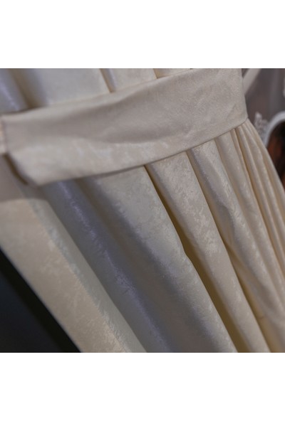 Anıper Krem Kullanıma Hazır Fon Perde 1 Takım 2 Adet 1'e 2 Pile Sıklığı 60 x 190 cm