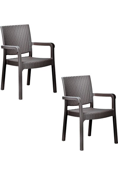 Holiday Troya Rattan Koltuk Kahverengi | 2'li Set Holiday Troya Rattan Koltuk Kahverengi | 2'li Set