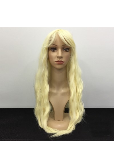 Eva Peruk Su Dalgalı Fiber Sentetik Peruk Platin Sarı Eva Peruk Su Dalgalı Fiber Sentetik Peruk Platin Sarı