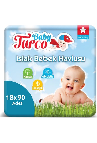 Baby Turco Islak Havlu 18 x 90'lı Baby Turco Islak Havlu 18 x 90'lı