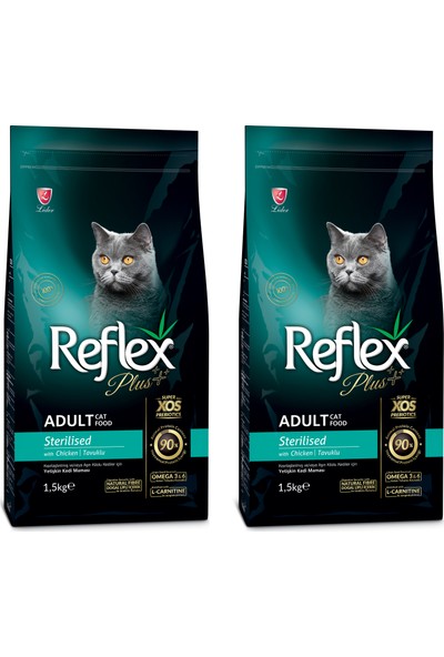 Reflex Plus Sterilised Tavuklu Kısırlaştırılmış Yetişkin Kedi Maması 1.5 kg x 2 Adet Reflex Plus Sterilised Tavuklu Kısırlaştırılmış Yetişkin Kedi Maması 1.5 kg x 2 Adet
