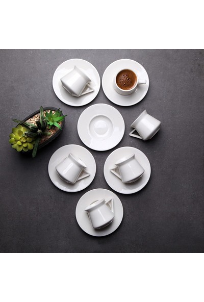 Perotti Cruz 6'lı Beyaz Kahve Fincan Takımı Perotti Cruz 6'lı Beyaz Kahve Fincan Takımı