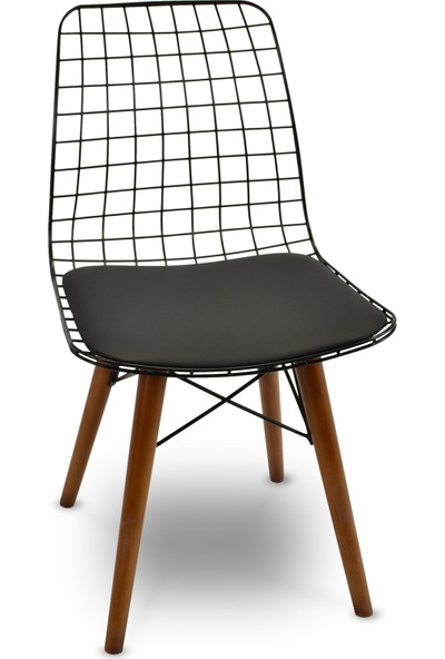 Mars Mobilya Mykonos Ahşap Ayaklı Tel Sandalye