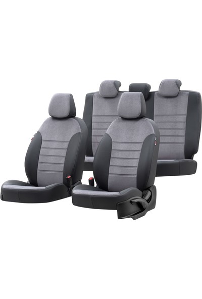 Otom Citroen C-Elysee 2017-Sonrası Özel Üretim Koltuk Kılıfı London Design Füme - Siyah