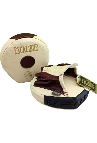 Excalibur Mini Avuç Lapa Ellik Hakiki Deri Krem Kahve Çift