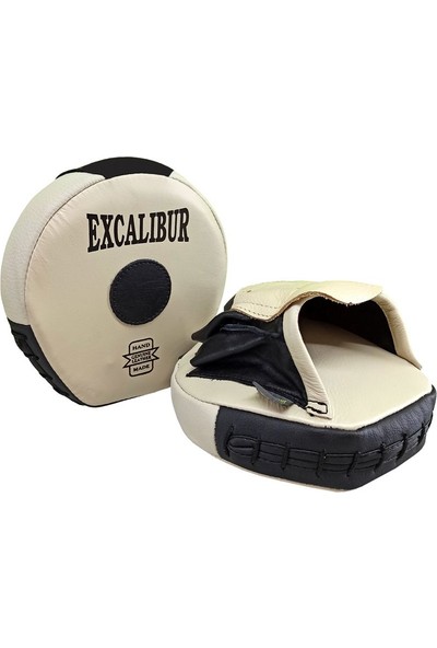 Excalibur excalibur Mini Avuç Lapa Ellik Hakiki Deri Krem Siyah Çift