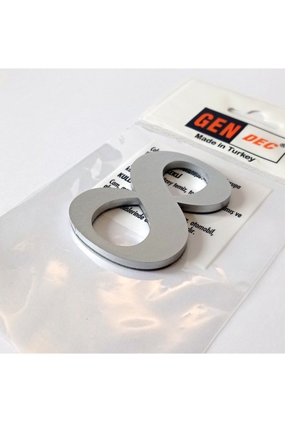 Gendec Kapı Numarası 7cm No:8 Metalik Gri Kendinden Yapışkanlı Numara Gendec Kapı Numarası 7cm No:8 Metalik Gri Kendinden Yapışkanlı Numara