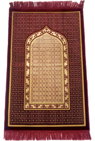 Keven Dodya Seccade 500gr Lüks Pamuk Seccade Kare Desen 70x110cm Bordo Keven Dodya Seccade 500gr Lüks Pamuk Seccade Kare Desen 70x110cm Bordo